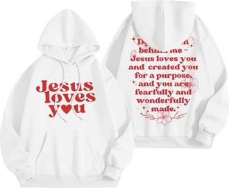 Generic Sweat &agrave; capuche &agrave; manches longues pour la Saint-Valentin 2026 pour femme, blanc, XXL