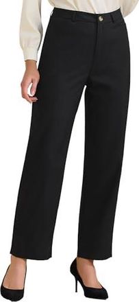 Allegra K Pantalon Long Femme Taille Haute Style Formel Et D&eacute;contract&eacute; Id&eacute;al pour Le Travail Ou Le Bureau Noir L
