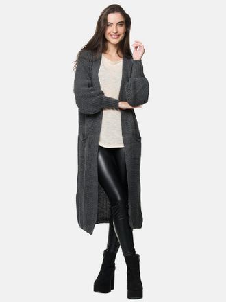 Elara Cardigan Damen Strick Cardigan lang Oversize - One Size mit Taschen