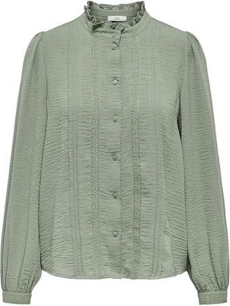 Jacqueline de Yong JdY Jdyellis L/S Lace Shirt WVN Noos Chemise, Sea Spray, 36 Femmes