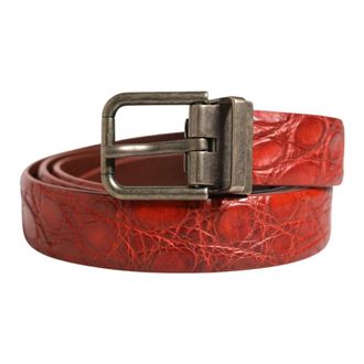 Dolce & Gabbana Caiman Lederg&uuml;rtel - - Accessories - Herren - Rot - ONE SIZE