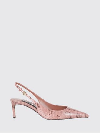 Dolce & Gabbana Escarpins slingback en cuir &agrave; imprim&eacute; python avec logo DG