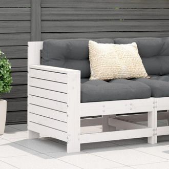 vidaXL Gartensofa mit Armlehne Wei&szlig; 69x62x70,5 cm Massivholz Kiefer - Vidaxl