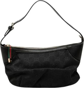 Gucci Sac bandouli&egrave;re Pre-owned en toile - Femme - Pre-owned - Noir - Taille: ONE Size