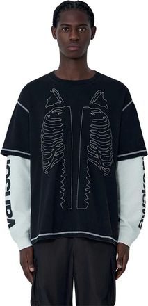 Awake NY Homme, Tops, Noir, Taille: M Layered Graphic T-Shirt