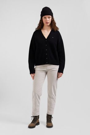 Eden Park Cardigan En Laine Et Coton Gris Anthracite Coupe Relaxed