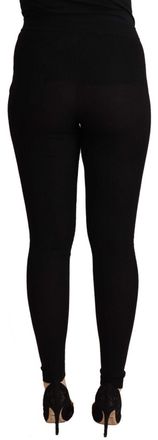 Dolce & Gabbana Womens Black Cashmere Stretch Waist Tights Pants