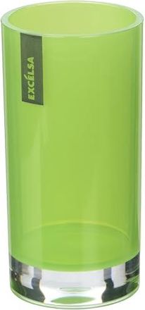 Excelsa Linea Bagno Zahnputzbecher Ø6,3x13cm in grün, Polystyrol, 6.3 x 6.3 x 13 cm