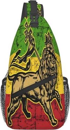 Generic Drapeau Vintage Du Lion De Juda Sac Poitrine Multifonctionnel Pochette Epaule Pratique Sac Banane Pour Randonn&eacute;e Quotidien Homme