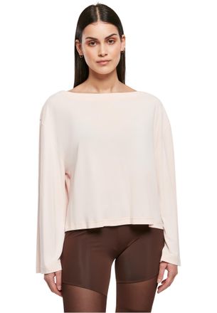 Urban Classics Damen T-Shirt Ladies Short Modal Bateau Necklinie Longsleeve pink L