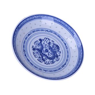 Aboofan Vintage Chinesischer Keramik Teller Blau wei&szlig;es Porzellan mit Drachenmotiv Stabiles Haushaltsgeschirr Elegante Obst Snackplatte Glatte Oberfl&auml;che Bruc