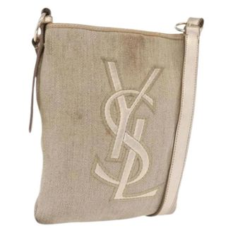 Saint Laurent Pre-owned Canvas Umh&auml;ngetasche - - Pre-owned - Damen - Beige - ONE SIZE