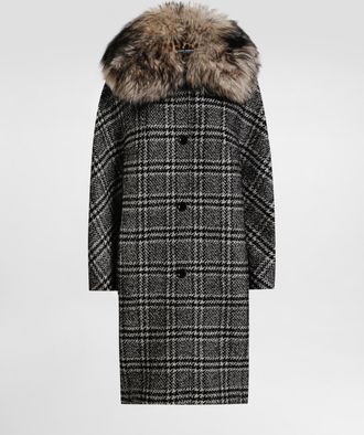 Dolce & Gabbana Mantel Aus Glencheck - Frau Mäntel Und Jacken Mehrfarbig 40