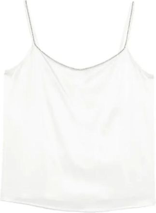 PANICALE Panicale, Femme, Tops, Blanc, Taille: 44 FR D&eacute;bardeur &agrave; col rond