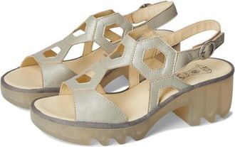 FLY London Femme TEWA573FLY Sandal, Silver, 38 EU