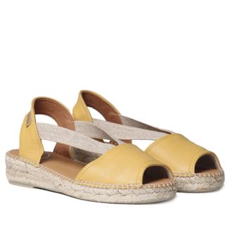 Toni Pons Damen Espadrille aus Leder - ETNA - Ocker, 38 EU
