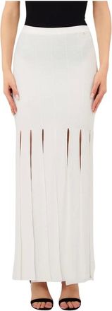 Liu Jo Femme, Jupes, Blanc, Taille: 40 FR Maglia Longuet Frange