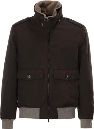 Brunello Cucinelli Veste Bomber Col Mouton - Homme - Vestes - Brun - Taille: M