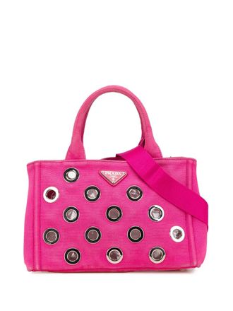 Prada petit sac à main Grommet en toile Canapa (2013-2024) - Rose
