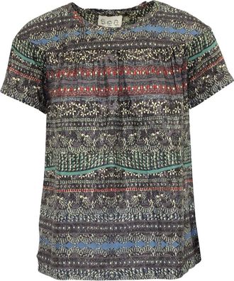 Sea New York Kurz&auml;rmeliges Oberteil mit abstraktem Print - Grau