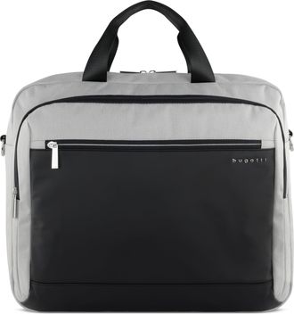 Bugatti Sera Businesstasche Medium für Herren mit 15 Laptopfach, Arbeitstasche Aktentasche Große Bürotasche, hellgrau