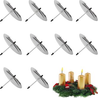 Chen Yu 10 Stück Kerzenhalter Stumpenkerzen 6 cm / 2.36 in Adventskranz Kerzenhalter Aktivität Metall Kerzenteller für Weihnachtsdekorationen und Party Event 