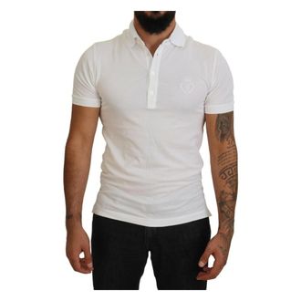 Dolce & Gabbana Homme, Tops, Blanc, Taille: XS Polo T-shirt à Manches Courtes