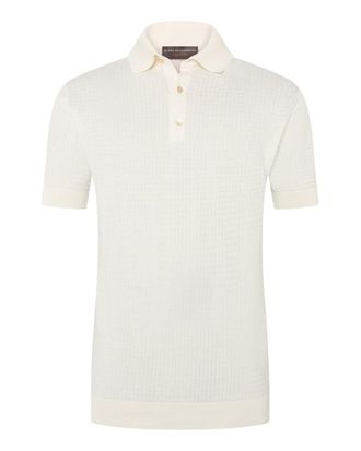 FILIPPO DE LAURENTIIS Softes Poloshirt aus Baumwolle mit Waffelstruktur in