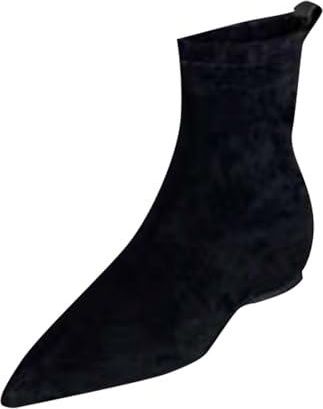 Generic Bottines &agrave; talon bas en faux daim pour femme - Bout pointu - &Eacute;l&eacute;gantes - Polyvalentes - Couleur unie - D&eacute;contract&eacute;es et confortables - &Agrave; enfiler - Pou