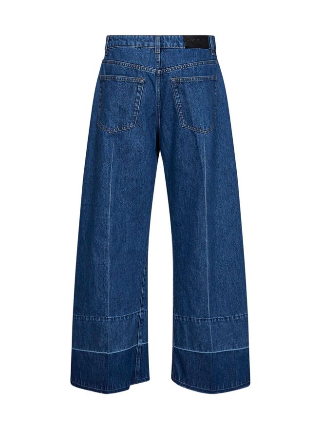 Wide-Leg Cotton Jeans - Blue