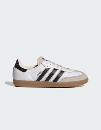adidas Originals Samba OG - Sneaker in Wei&szlig; und Schwarz mit Gummisohle
