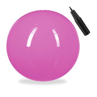 Relaxdays Gymnastikball, Fitnessball Yoga & Pilates, Sitzball Büro, Balance Ball inklusive Luftpumpe, Ø 85 cm, pink