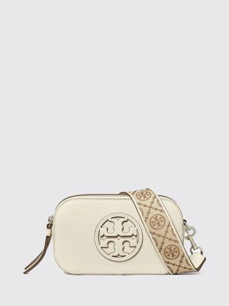 Tory Burch Sac bandouli&egrave;re Miller en cuir grain&eacute; avec double zip et logo