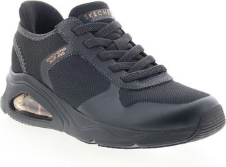 Skechers Damen Tres-Air UNO Easy Steppers Sneaker, Black Mesh/Hot Melt, 37.5 EU