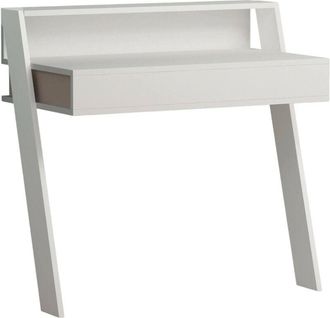 Dmora Dmora - Schreibtisch Imperatori, Mehrzweckschreibtisch, Bürotisch für PC, Eckschreibtisch, 94x50 h91 cm, Weiß