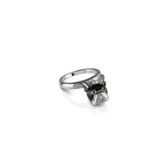 CHANTECLER Silberner Hundring mit Schwarzem Spinell - - Accessories - Damen - Schwarzk - 51 MM