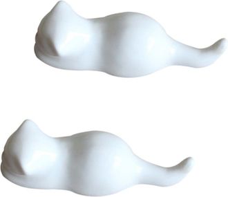 Pretyzoom 1 STK l&ouml;ffelablage platzsparend Esszimmerdekoration L&ouml;ffelhalter Gabelhalter Keramik Katzen Chopsticks Halter Space Saver st&auml;bchen die Katze schm&uuml;cken