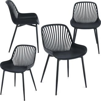 IDIMEX Esszimmerstuhl Verde im 4er Set, Schwarz - Moderne Essst&uuml;hle, Robuste Esstisch St&uuml;hle, Ideal f&uuml;r Esszimmer und Outdoor-Bereiche, Leicht zu reinigen [m