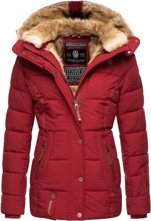 Marikoo Winterjacke Nekoo stylische Damen Steppjacke mit großer Kapuze