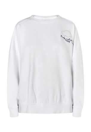 Mymo Sweatshirt mit Rundhalsausschnitt Damen weiss