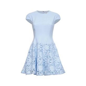 Self Portrait Femme, Robes, Bleu, Taille: 38 FR Cap Sleeve Mini Dress