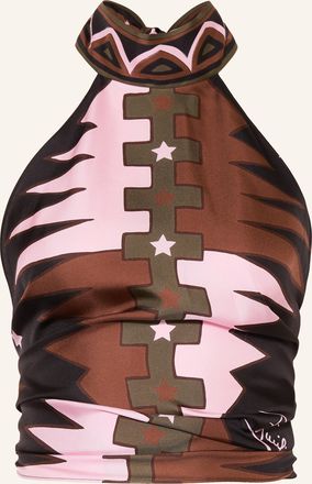 Pucci Neckholder-Top Aus Seide gruen
