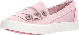 Generic Mocassins en toile denim &agrave; enfiler pour femme - Chaussures &agrave; semelle souple avec boutons - Chaussures de marche basses d&eacute;contract&eacute;es - Chaussures de t