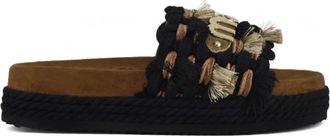 Mou Femme, Chaussures, Brun, Taille: 40 EU Sandales Monobande &agrave; Cordes et Franges