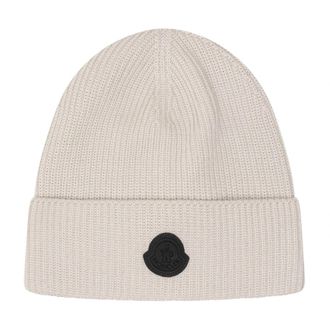 Moncler Rippstrick-M&uuml;tze - - Accessories - Herren - Beige - ONE SIZE