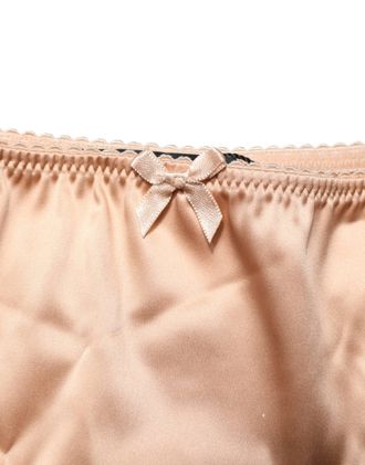 Dolce & Gabbana Womens Beige Silk Stretch Mid Waist Brief Panty Underwear Elastane Clothing