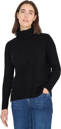 Cecil Damen 3015697 Struktur Rollkragenpullover, Schwarz, XS