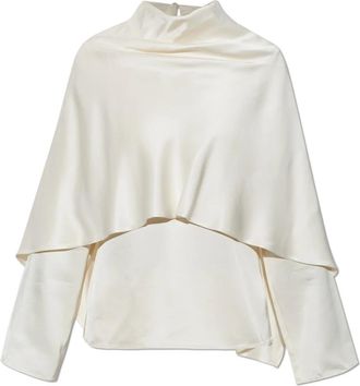R&oacute;he Femme, Blouses et Chemises, Beige, Taille: 36 FR Top asym&eacute;trique en satin