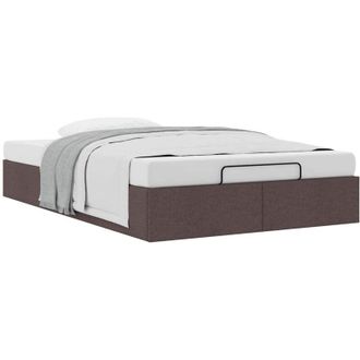 vidaXL Ottoman-Bett ohne Matratze Dunkelbraun 120x190 cm Stoff vidaXL