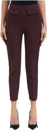 Elisabetta Franchi Femme, Pantalons, Brun, Taille: 38 FR Pantalon en tissu stretch